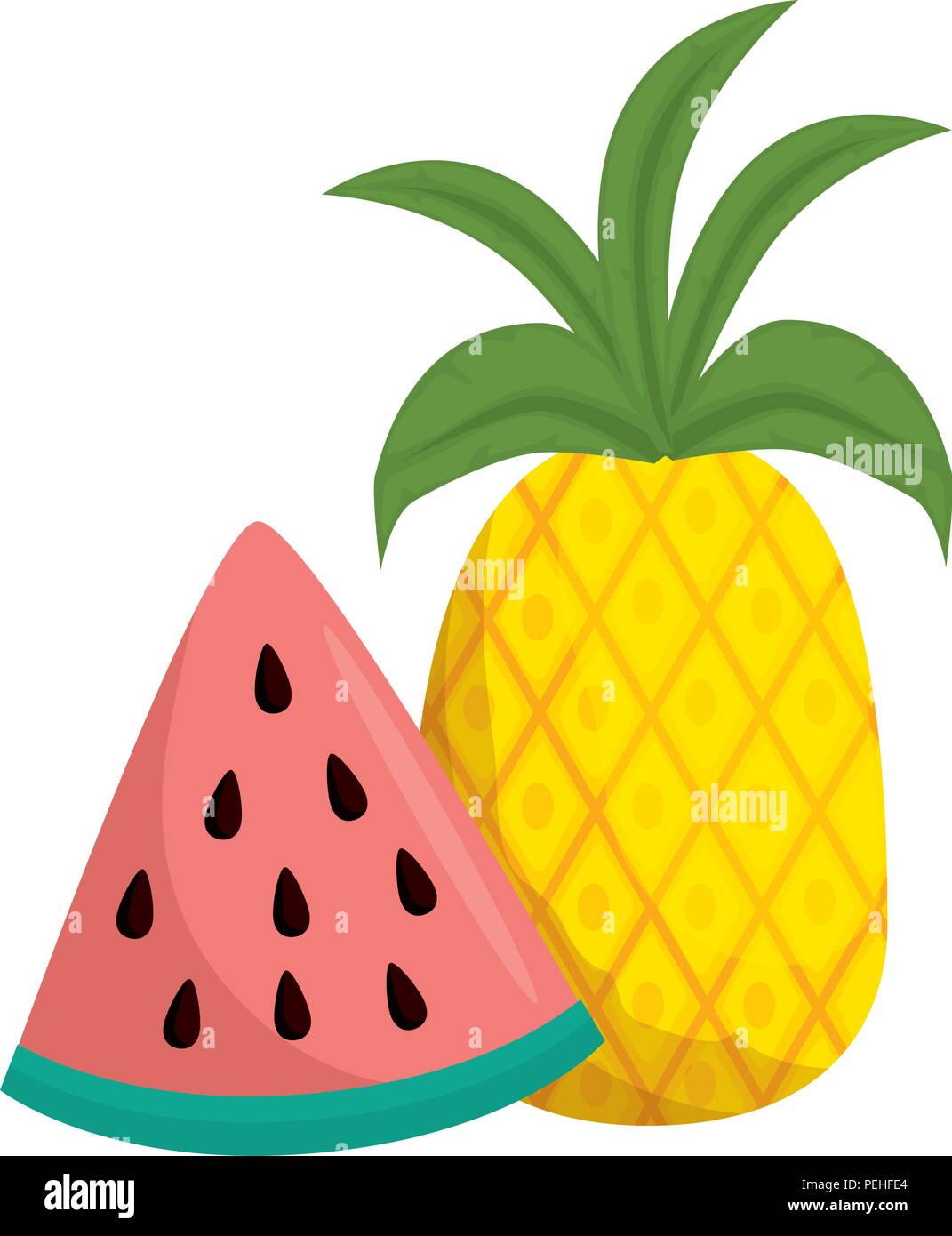Sliced piece pineapple fruit Stock Vector Images - Alamy