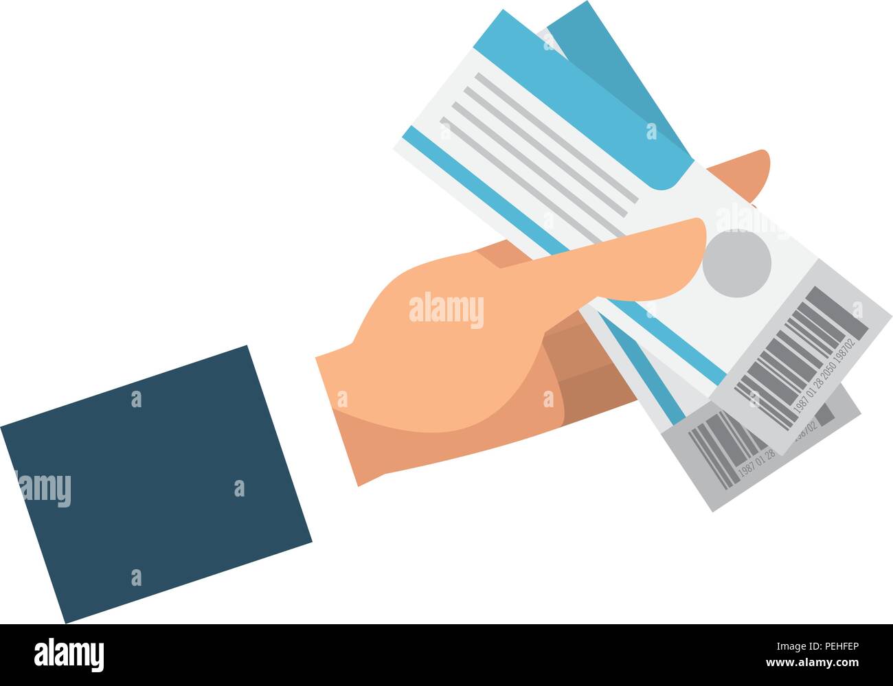 hand with tickets flight Stock Vector Image & Art - Alamy