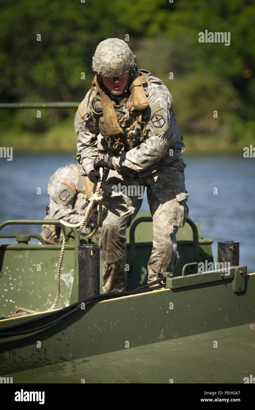 U.S. Army Soldiers with the 671st Engineer Company, 416th Theater ...