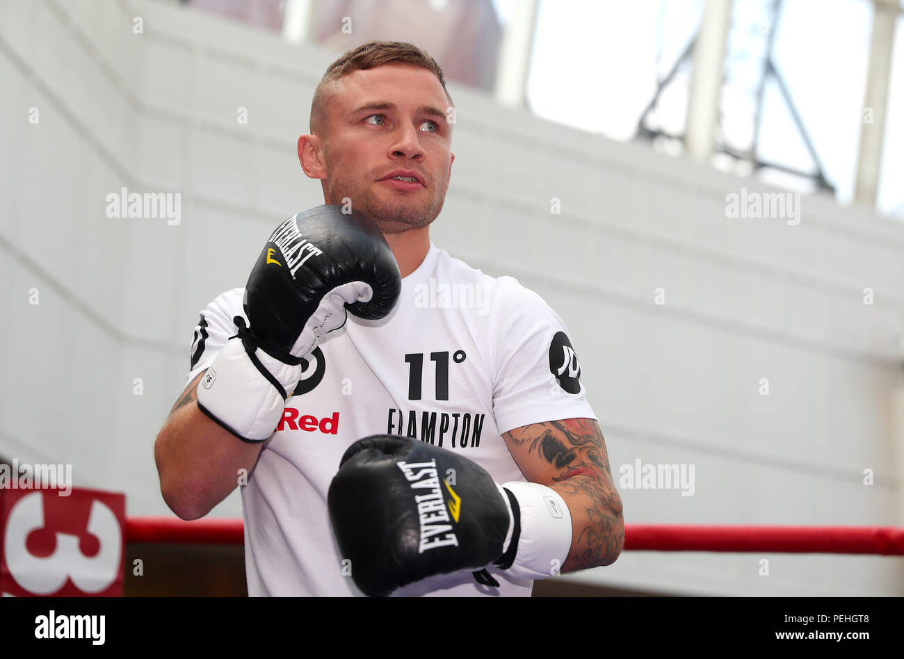 Carl Frampton during the public workout at Castle Court Shopping Centre ...