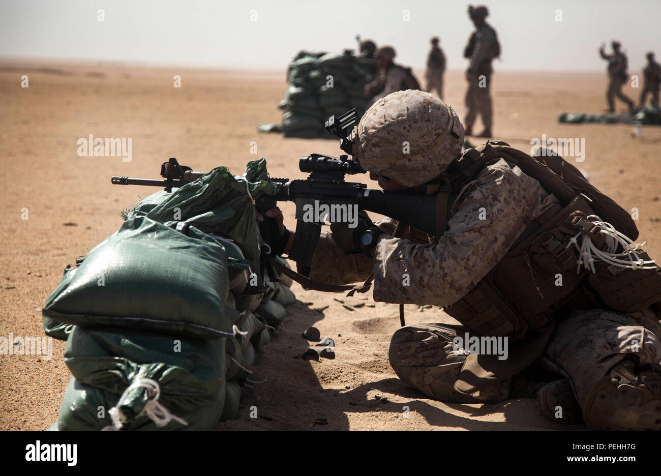 U.S. Marines with Lima Company, Battalion Landing Team 3rd Battalion ...