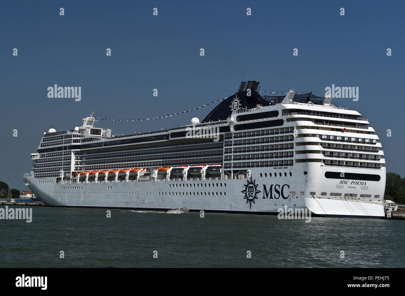 msc poesia;panama;cruise ship;docked;venice;italy Stock Photo - Alamy