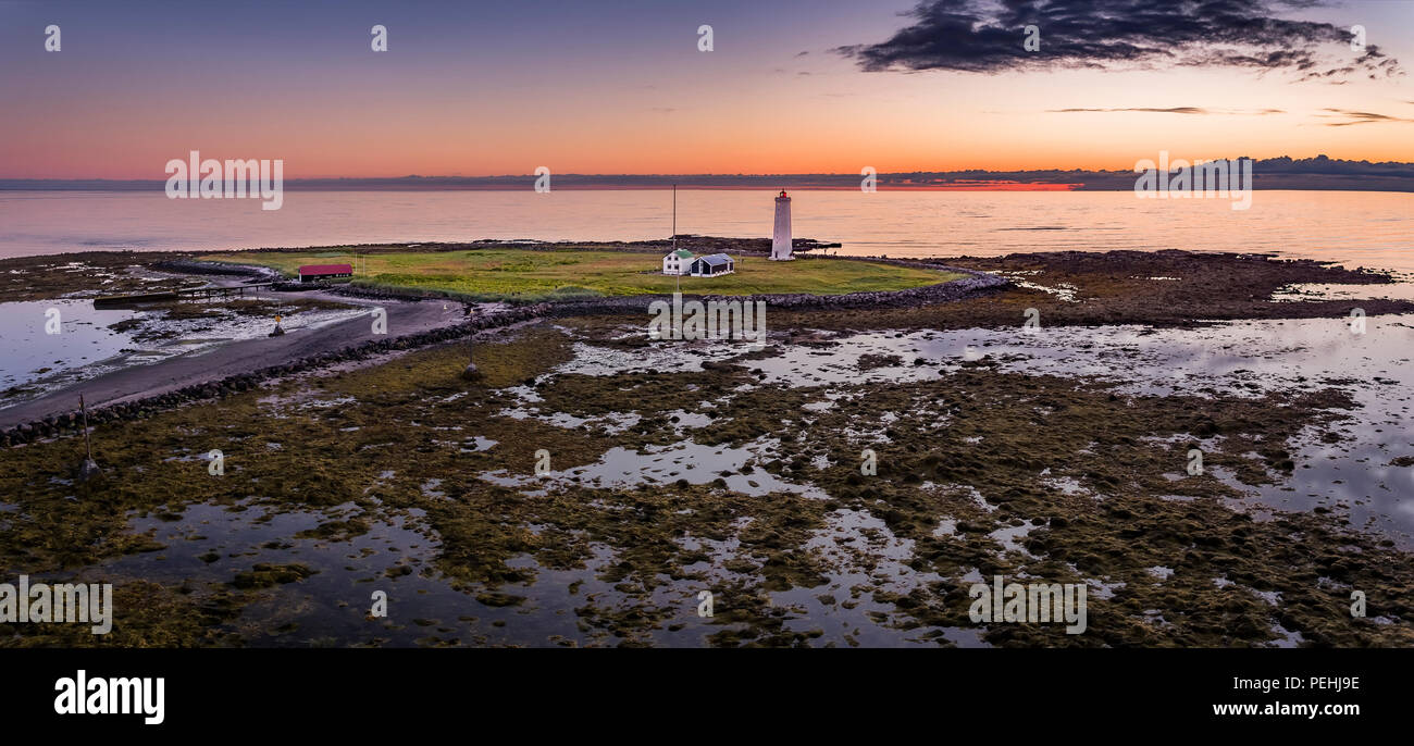 Grotta Lighthouse, Seltjarnarnes, Reykjavik, Iceland Stock Photo - Alamy