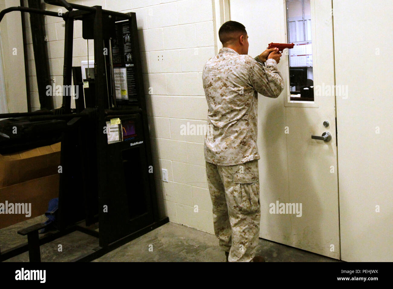 Capt. Eric Meeder searches for potential targets during a Marine Air ...