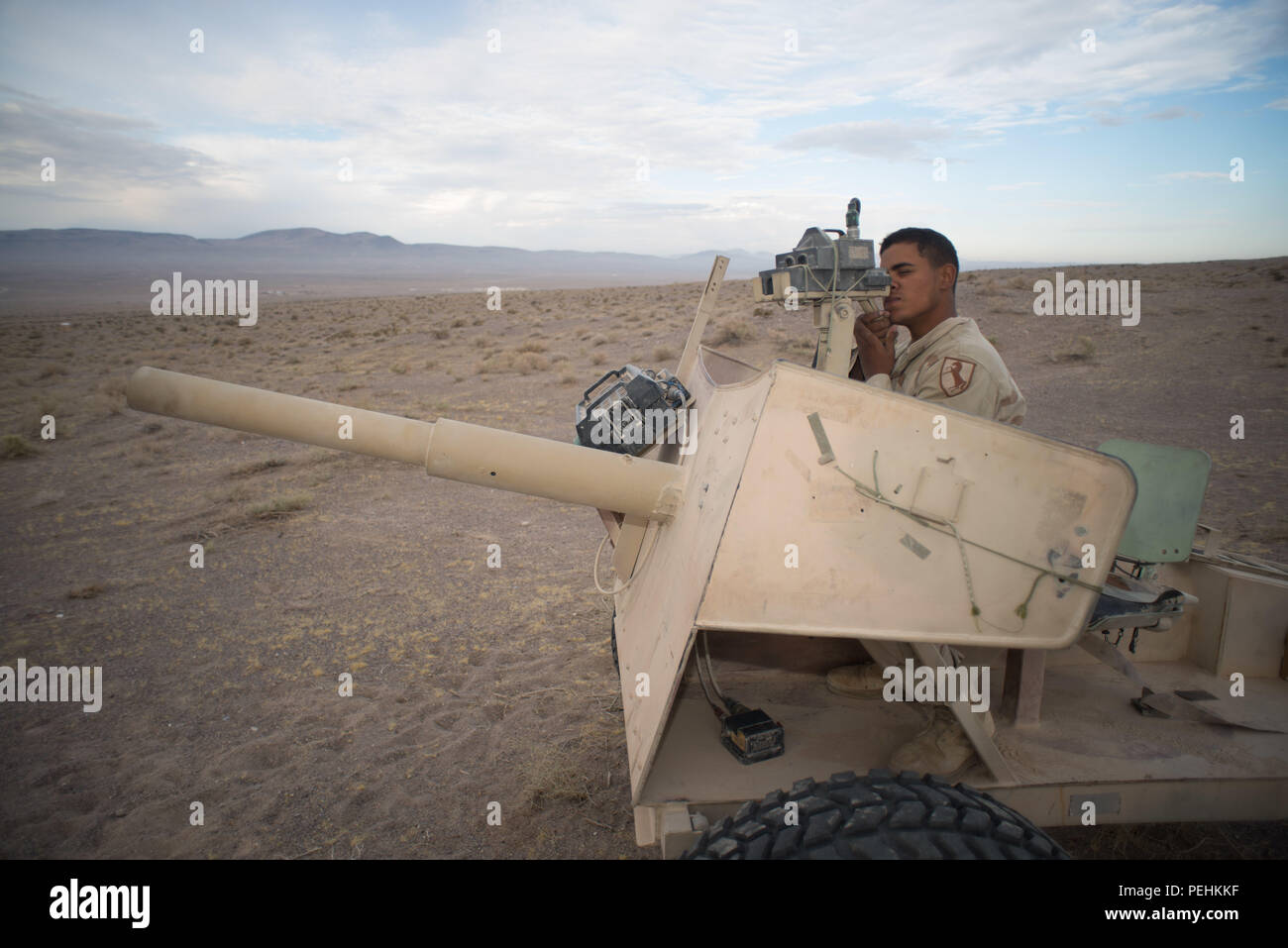 Gunner Pfc. Brandon Rodriguez of K Troop, 2nd Squadron, 11th Armored ...