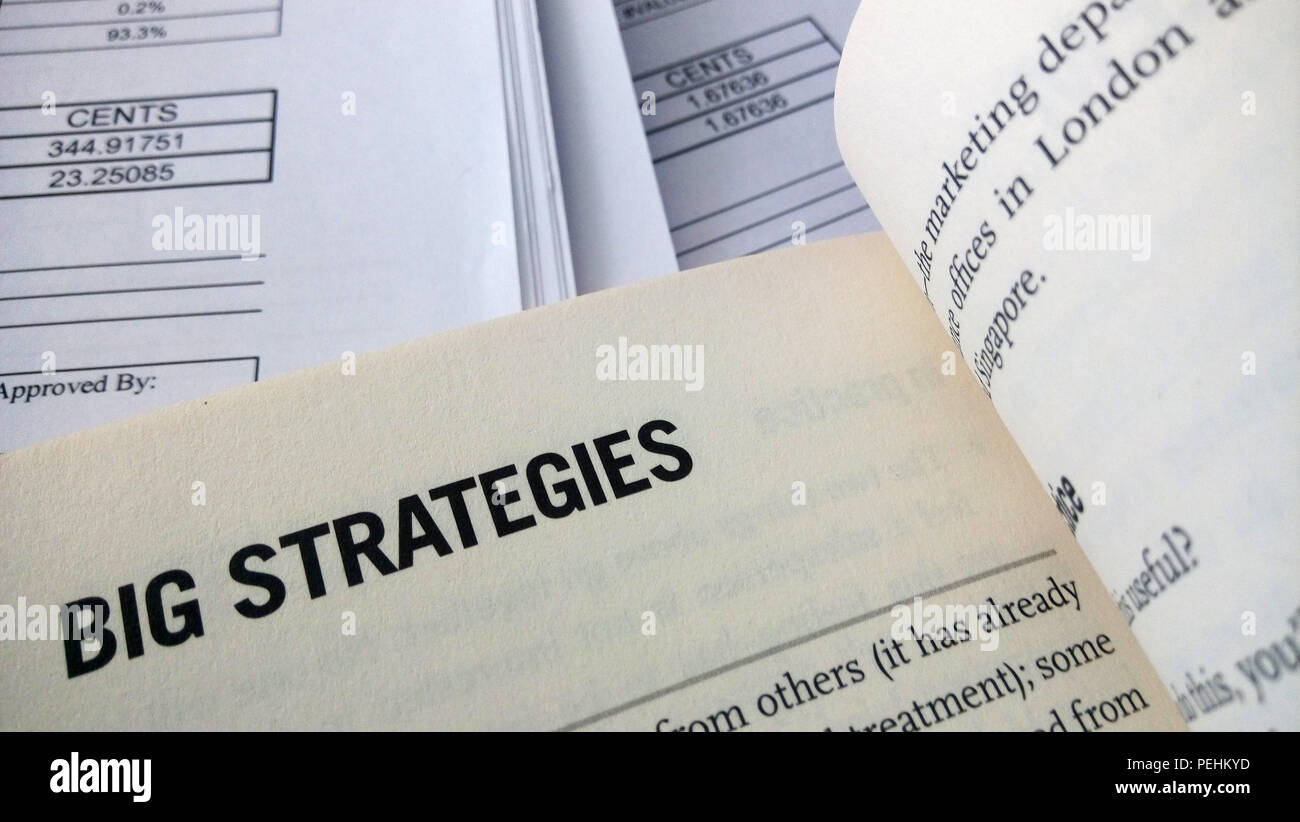 Big strategies word on the book with balance sheet as background Stock ...