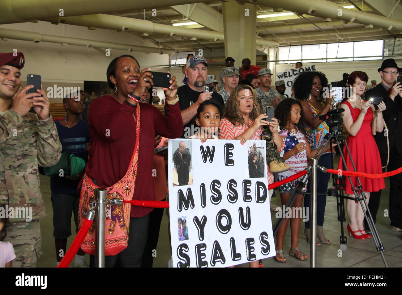 Family and friends of the returning Soldiers of Blue Team, 1st ...