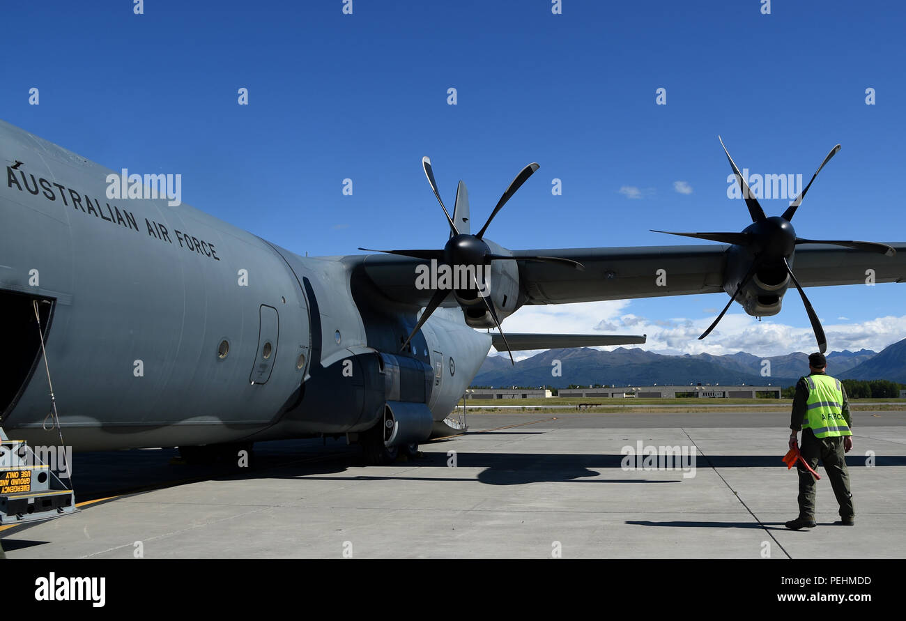 Royal Australian Air Force Flight Lt. Shawn Wilkinson conducts a pre ...