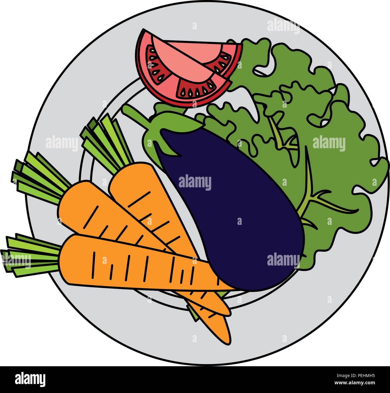 Preparing vegetables salad Stock Vector Images - Alamy