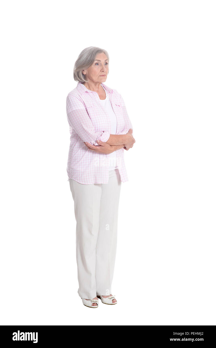Portrait of a serious senior woman posing Stock Photo - Alamy