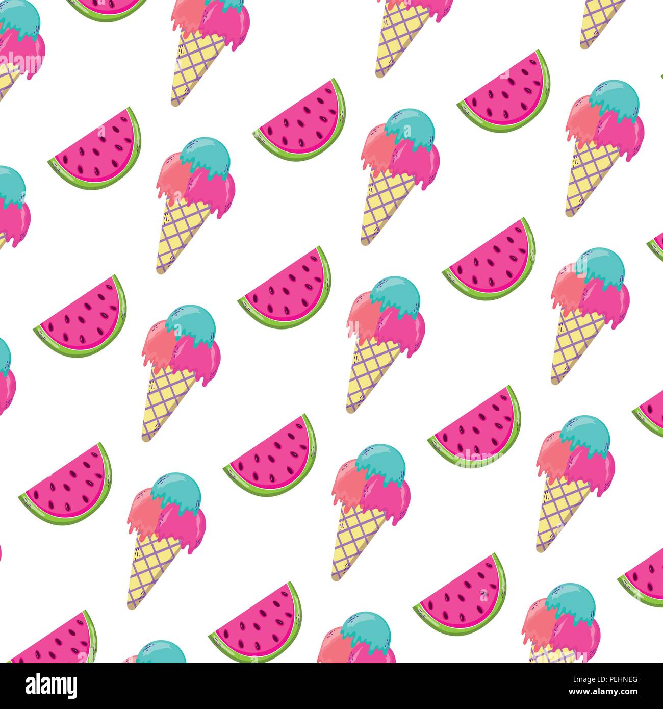 Juicy sweet watermelon ice Stock Vector Images - Alamy