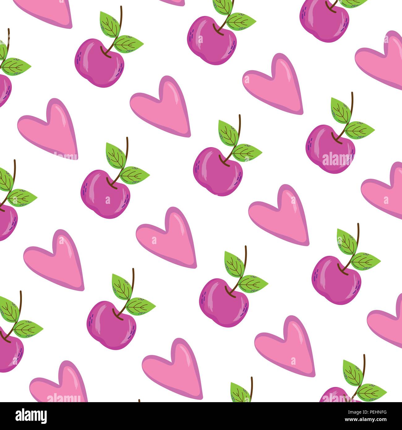 apple fruit and heart style background Stock Vector Image & Art - Alamy
