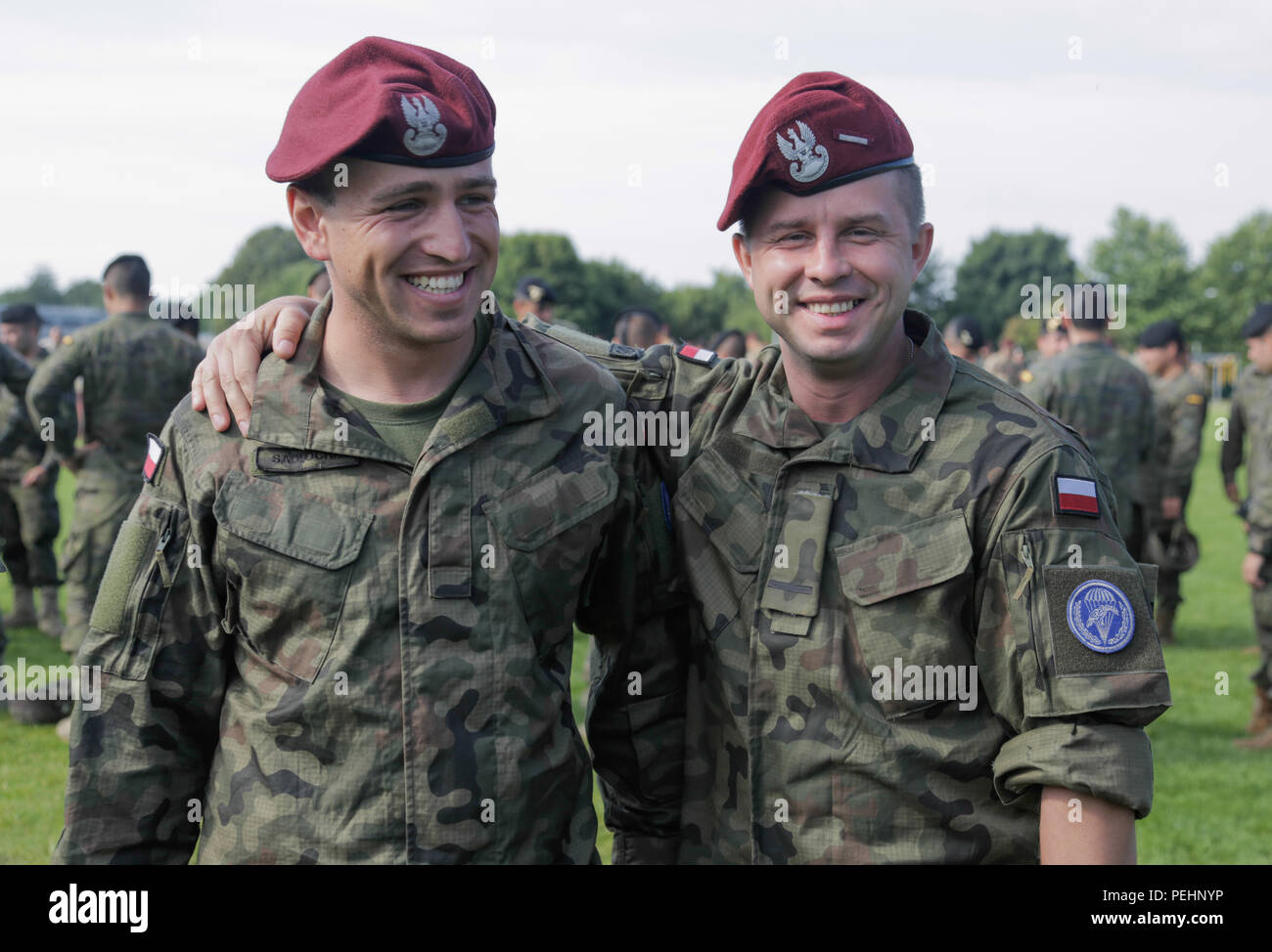 Polish army paratroopers gather for a photo during the Sustained ...