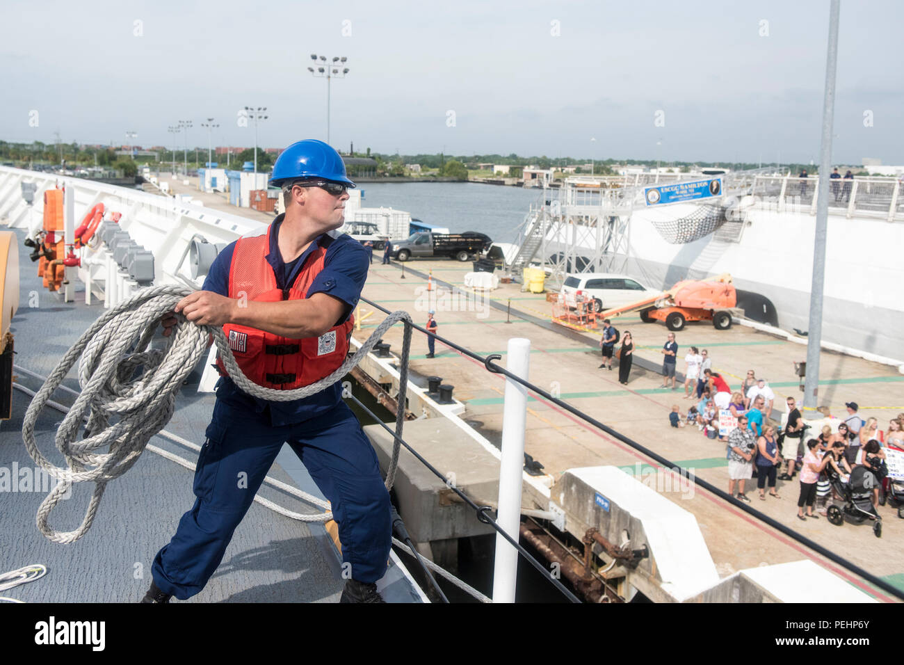The Coast Guard Cutter James moored for the first time at its new ...