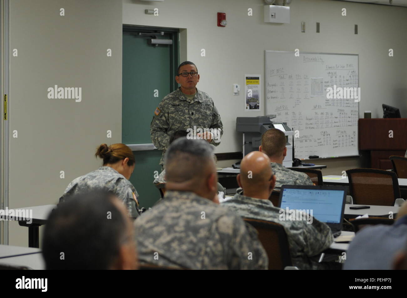 Soldiers of the U.S. Army Reserve Puerto Rico attend a commander's ...