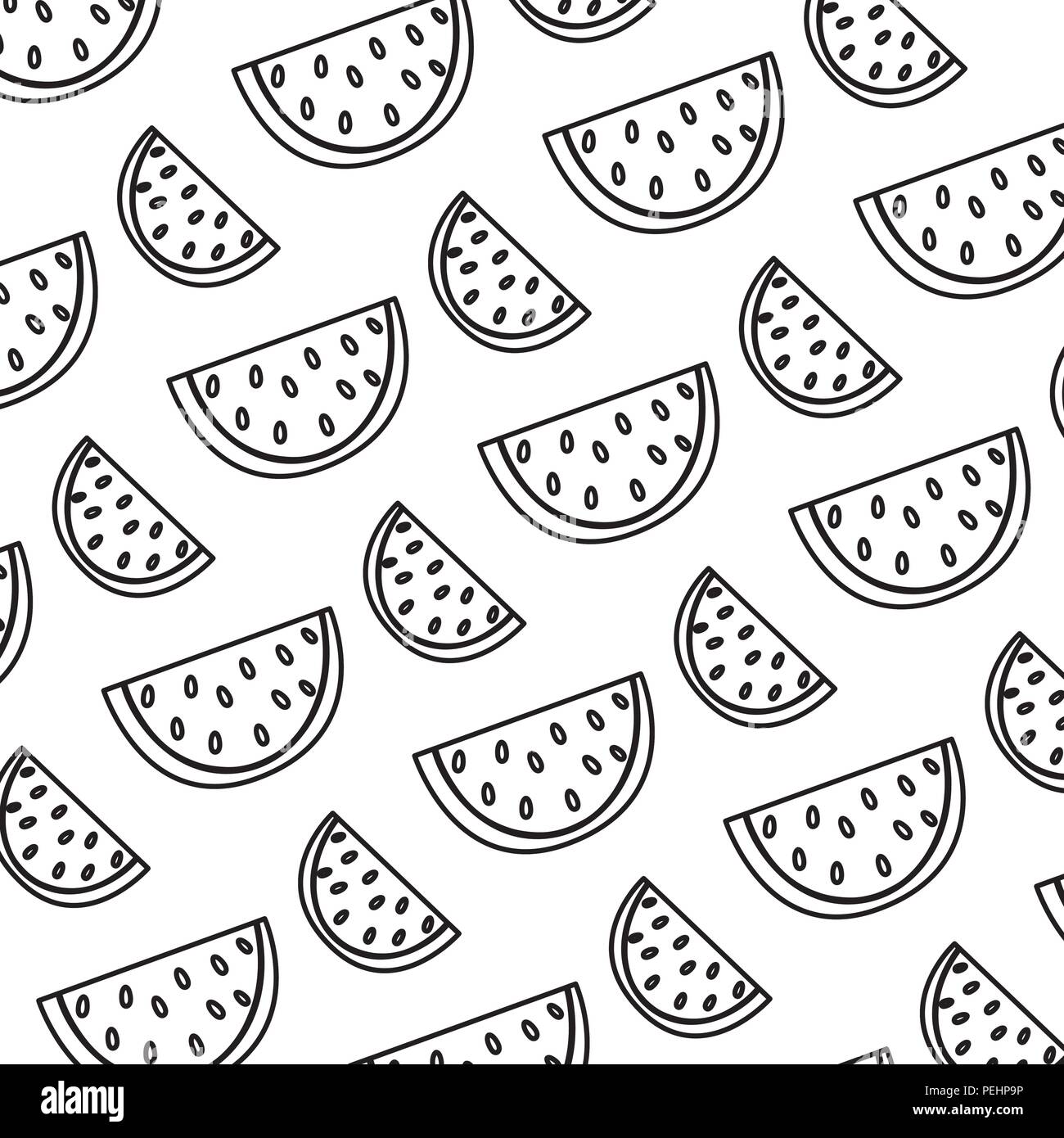 line delicious slice watermelon fruit background Stock Vector Image ...