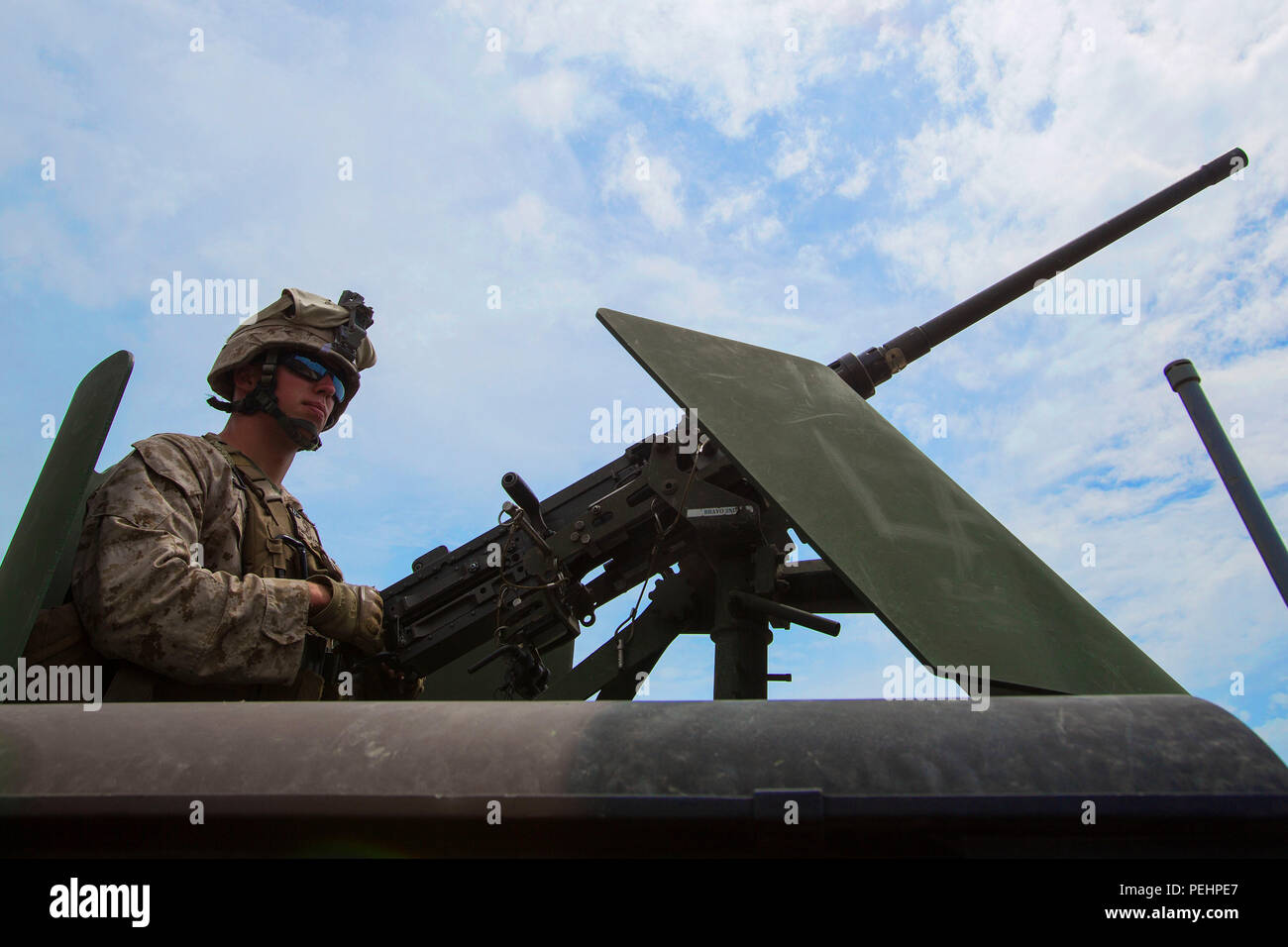 Corporal Jordan Kischel, a gunner with 3rd Low Altitude Air Defense ...