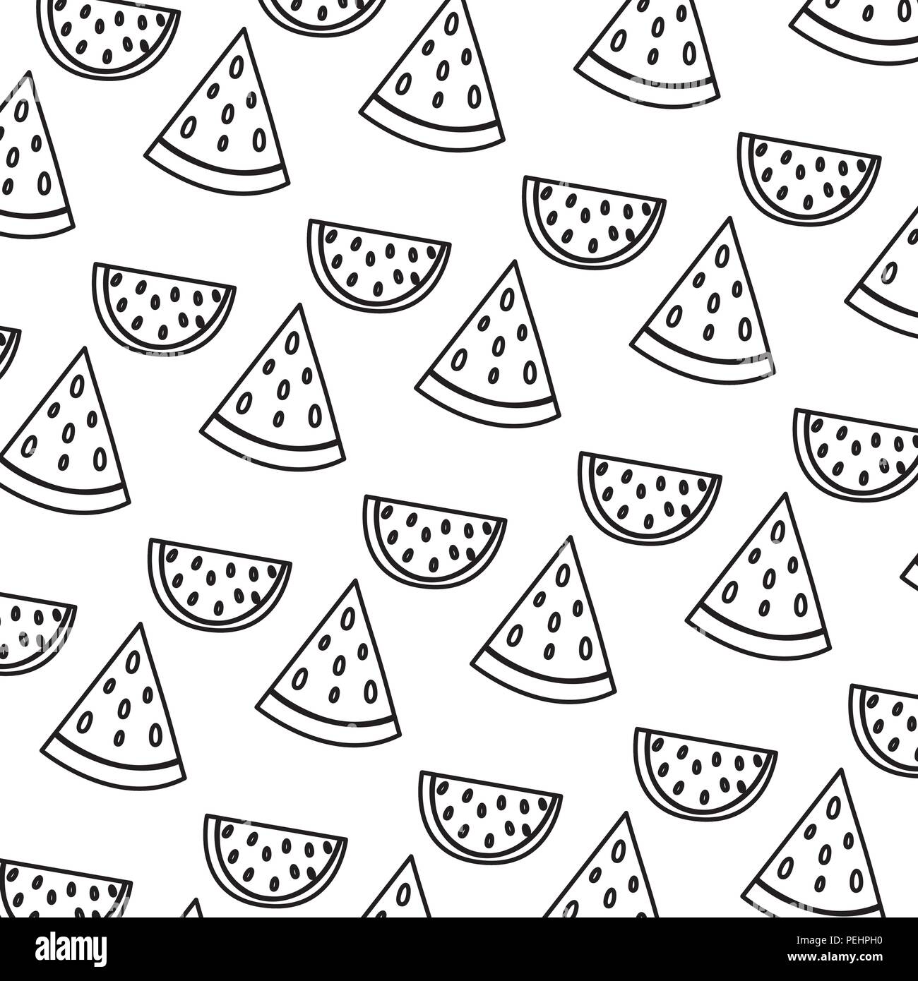 line slice watermelon tropical fruit background Stock Vector Image ...