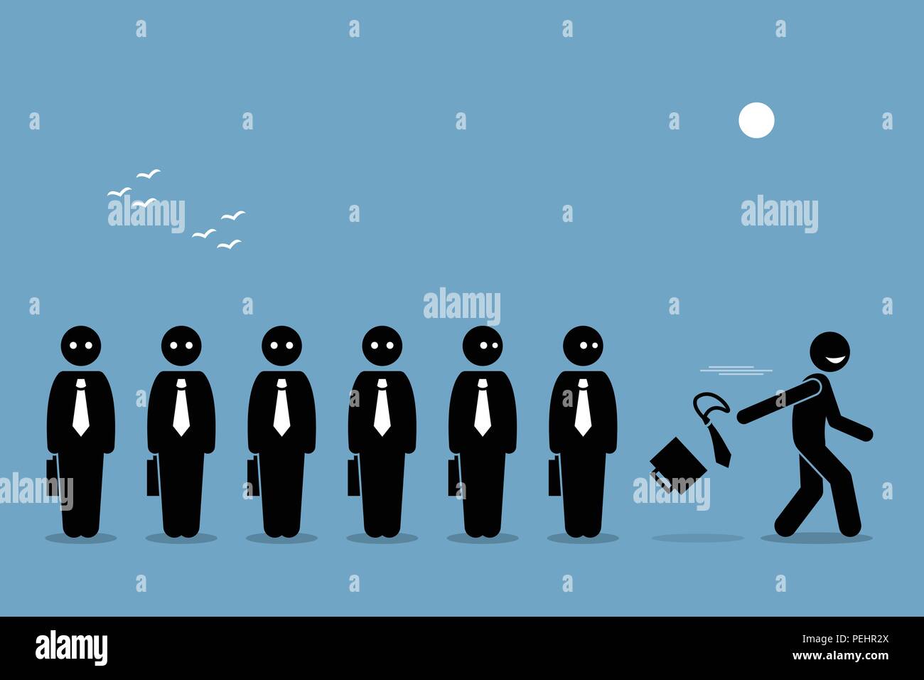 Vector artwork depicts the pursuit of happiness Stock Vector Image ...