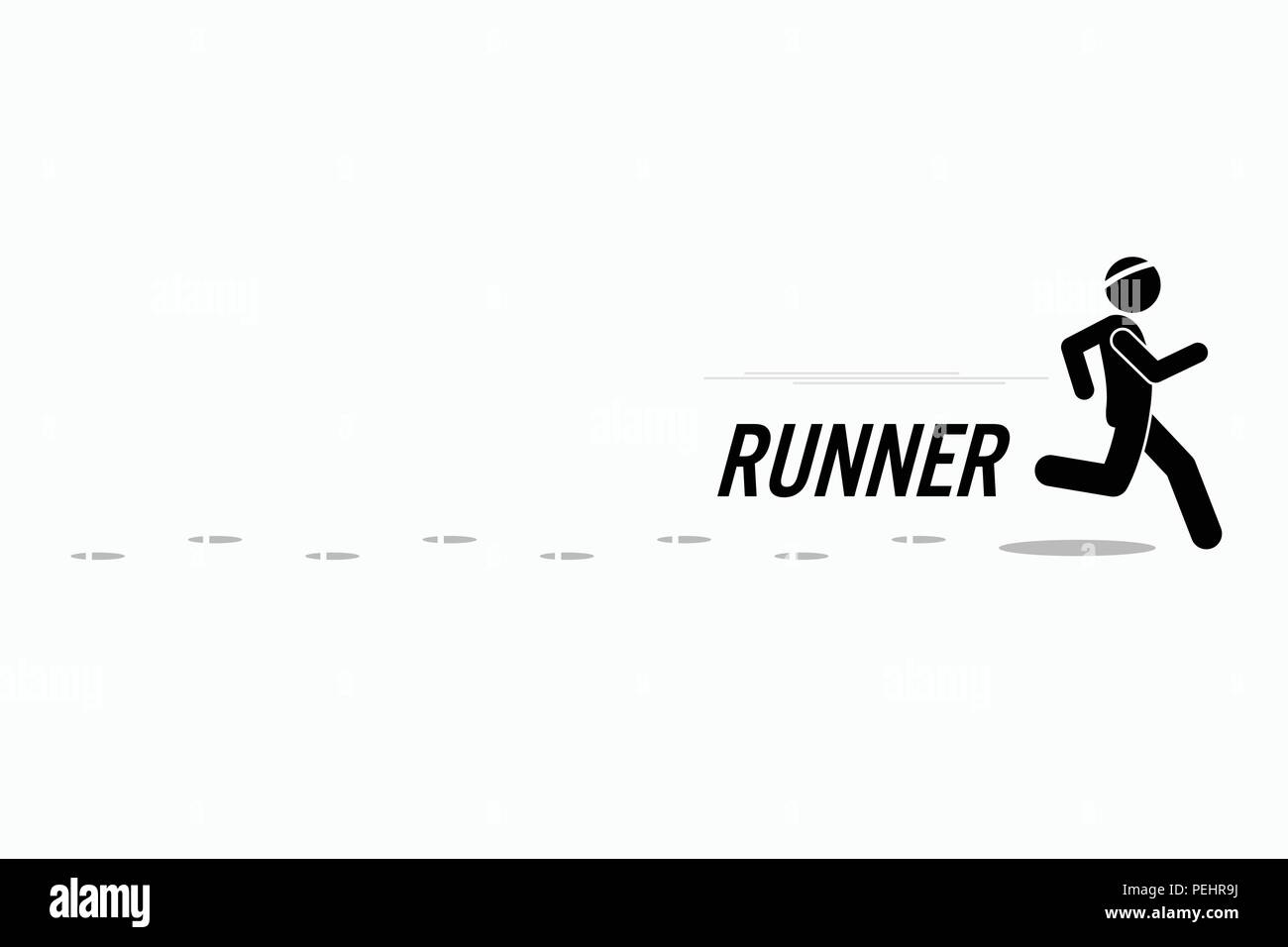 Simple stick figure running and plain white background Stock Vector ...