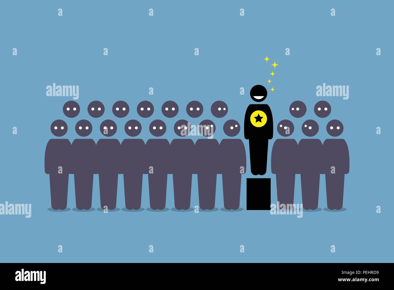 Vector artwork depicts a person that is special, outstanding, superior ...