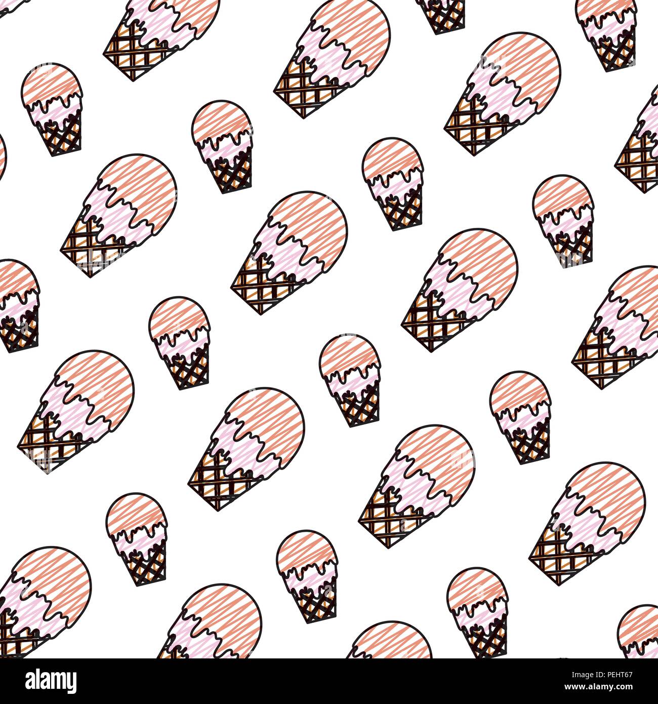doodle ice cream with one ball background Stock Vector Image & Art - Alamy