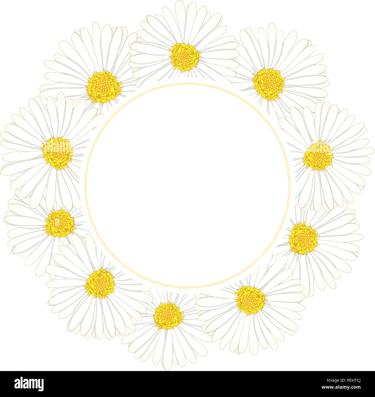 White Daisy Banner Clip Art