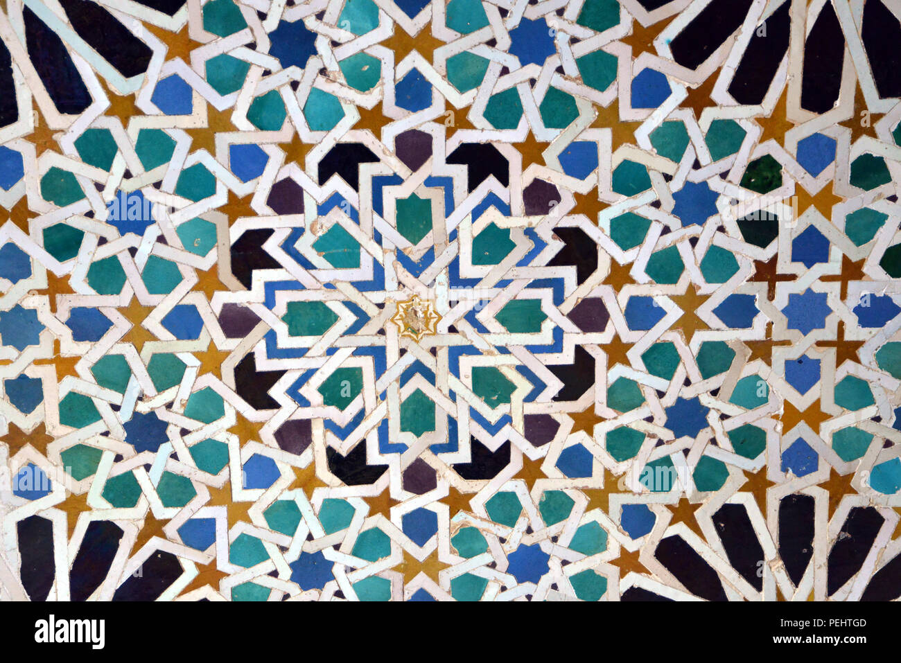 NOT 0201 EUROPE, Spain, Granada Alhambra de Granada Islamic mosaic tile ...