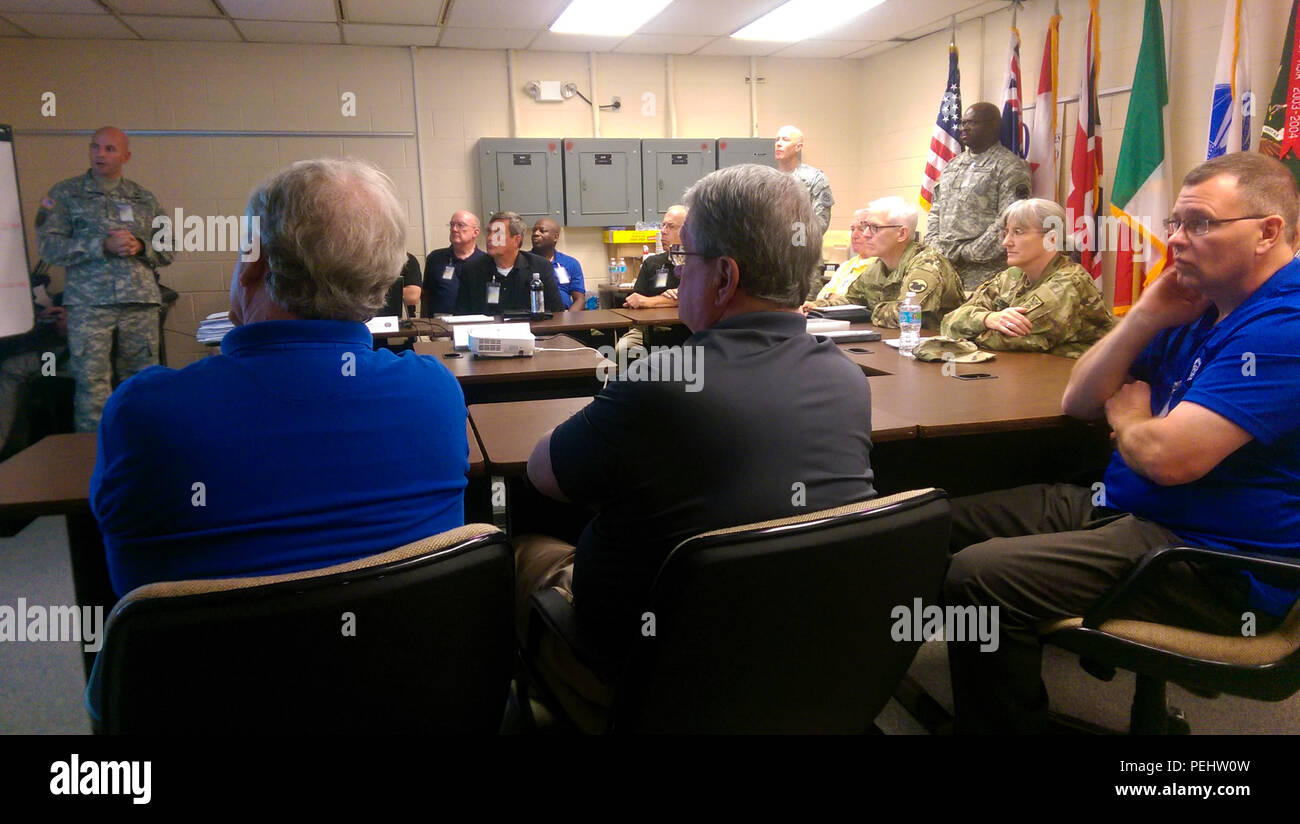 Maj. Mark Radicchi of the 733rd Military Police Battalion (CID) briefs ...