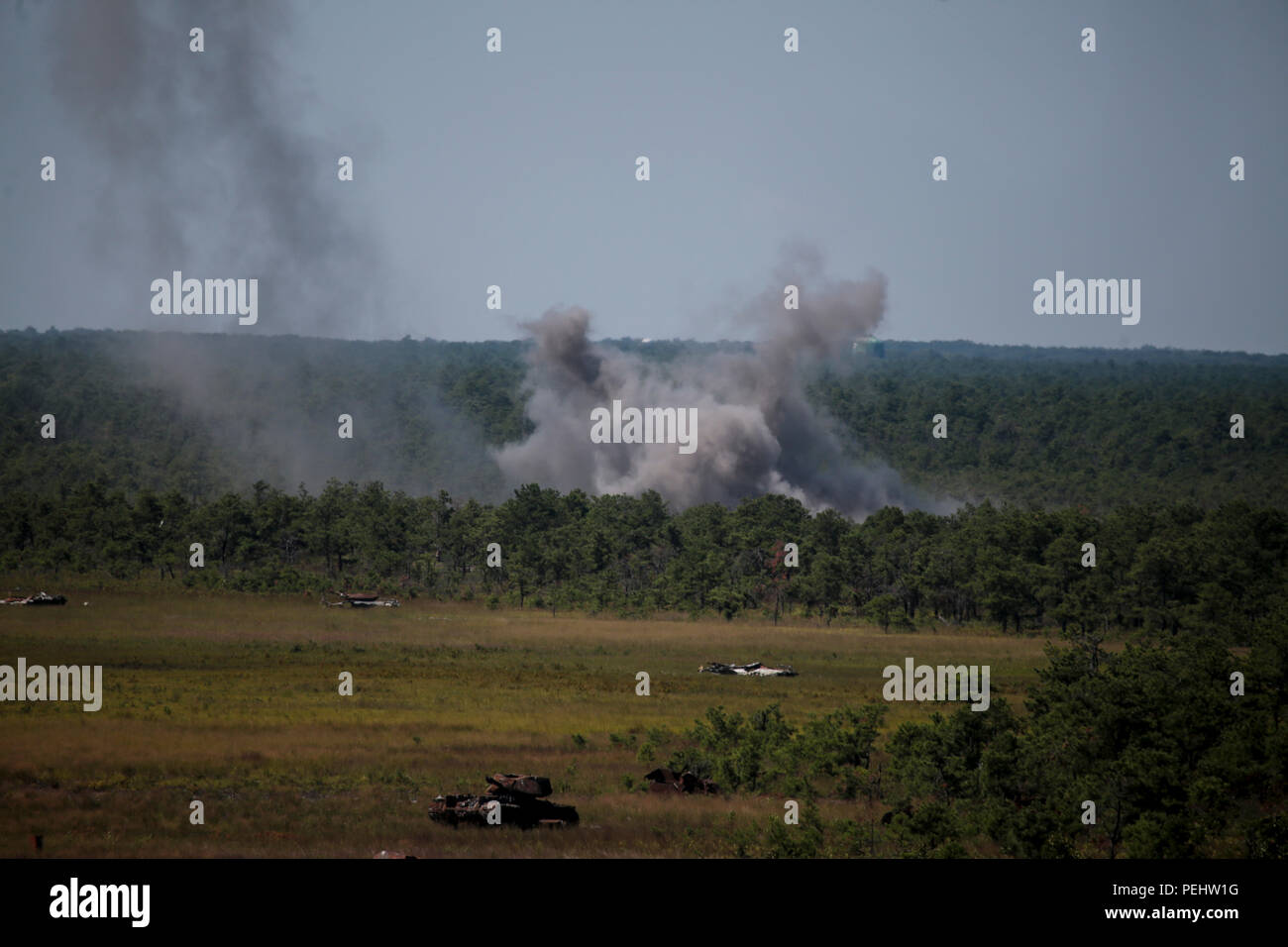 Some 155mm rounds fired by the New Jersey Army National Guard's 3-112th Field Artillery from ...