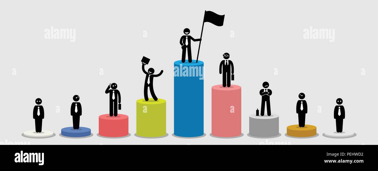 Artwork illustration depicts market leader, big and small players ...