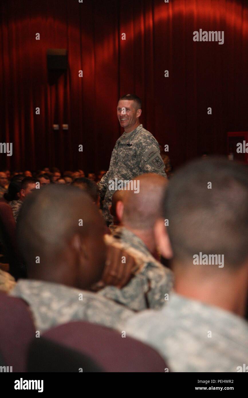 At a town hall meeting at Palmer Theater, Sgt. Maj. of the Army Daniel ...