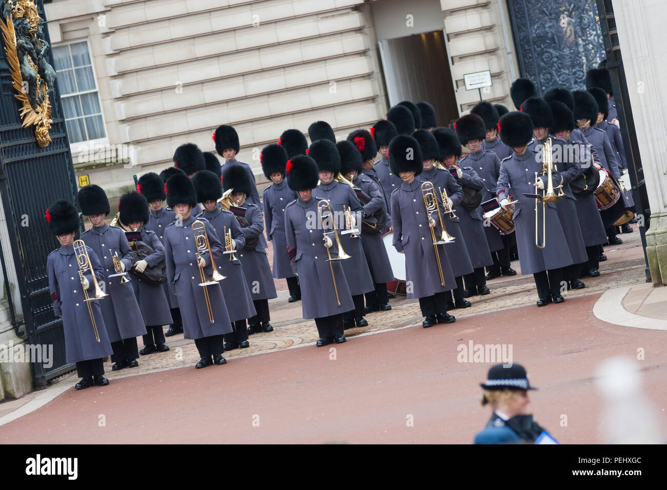 Soldiers marching during the Changing of the Guard ceremony at ...