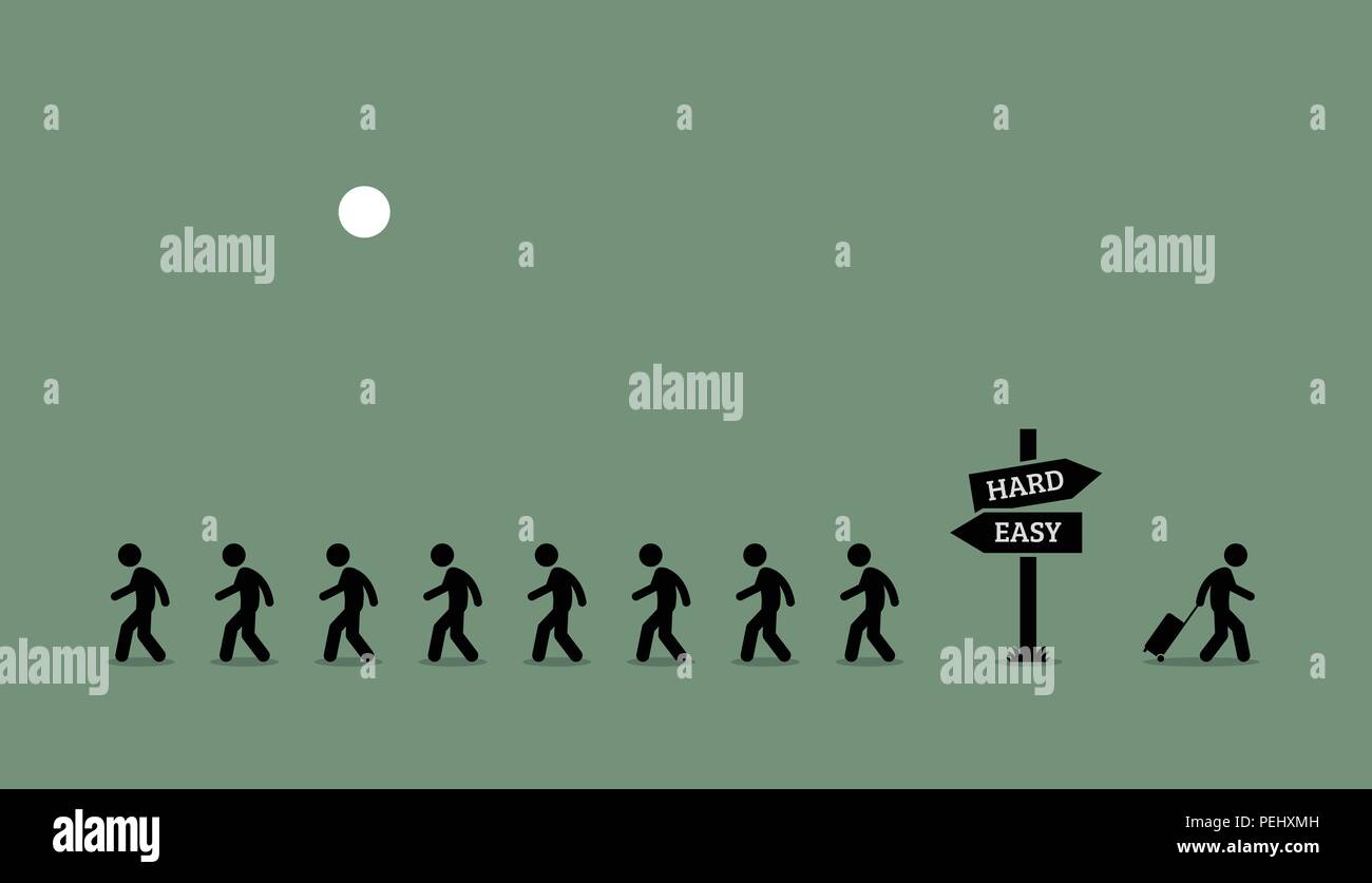 Vector artwork depicts an unique individual person acting independently ...