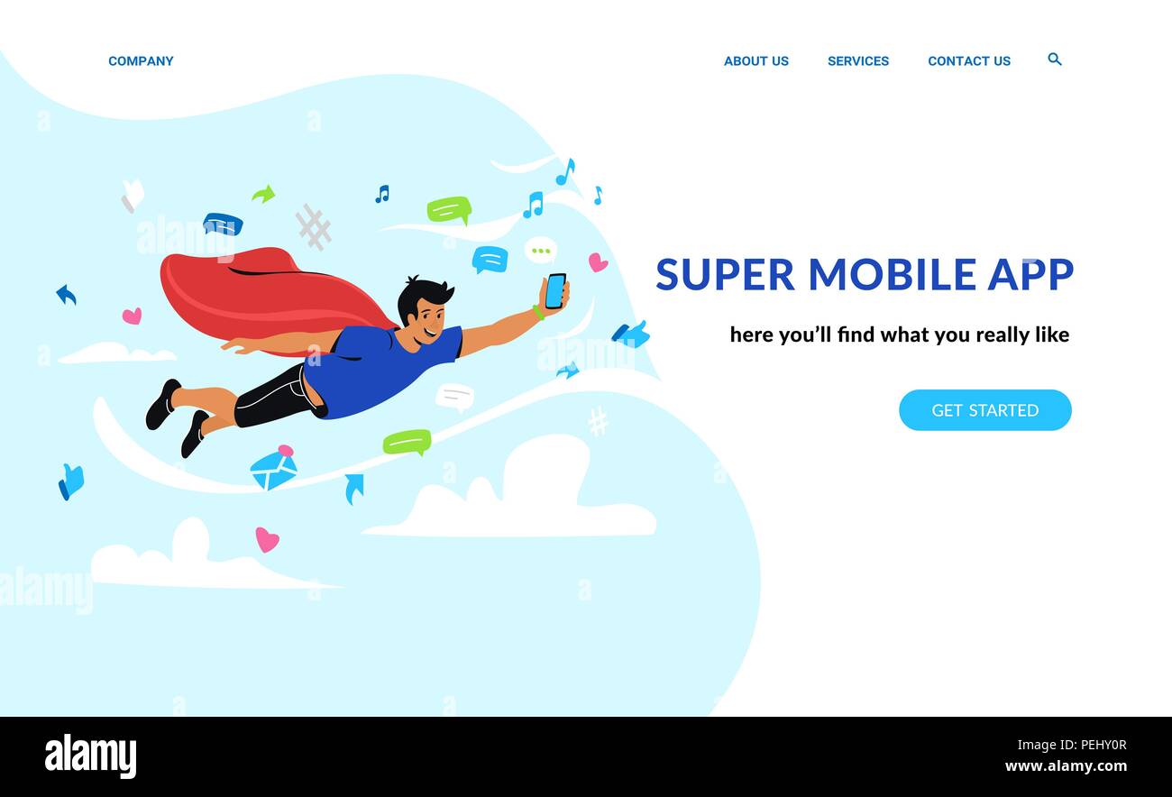 Super mobile app and social networks Stock Vector Image & Art - Alamy