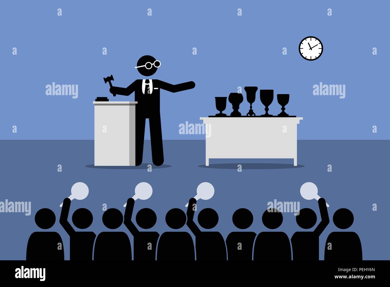 Vector artwork depicts an auction place Stock Vector Image & Art - Alamy