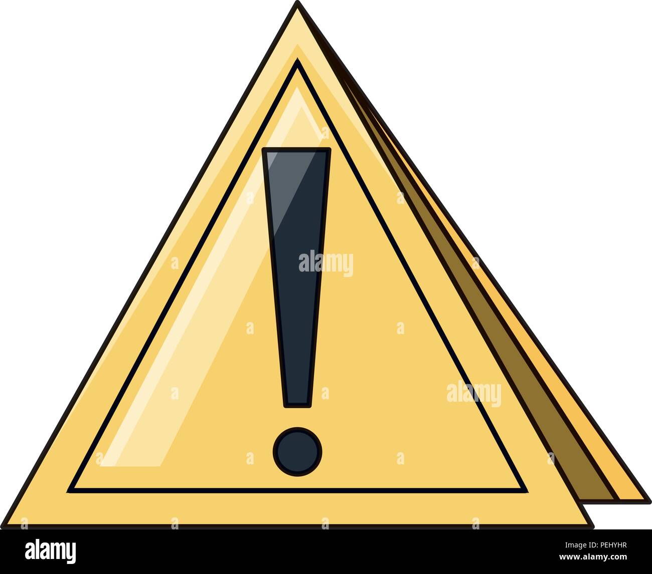 warning sign icon over white background, vector illustration Stock ...