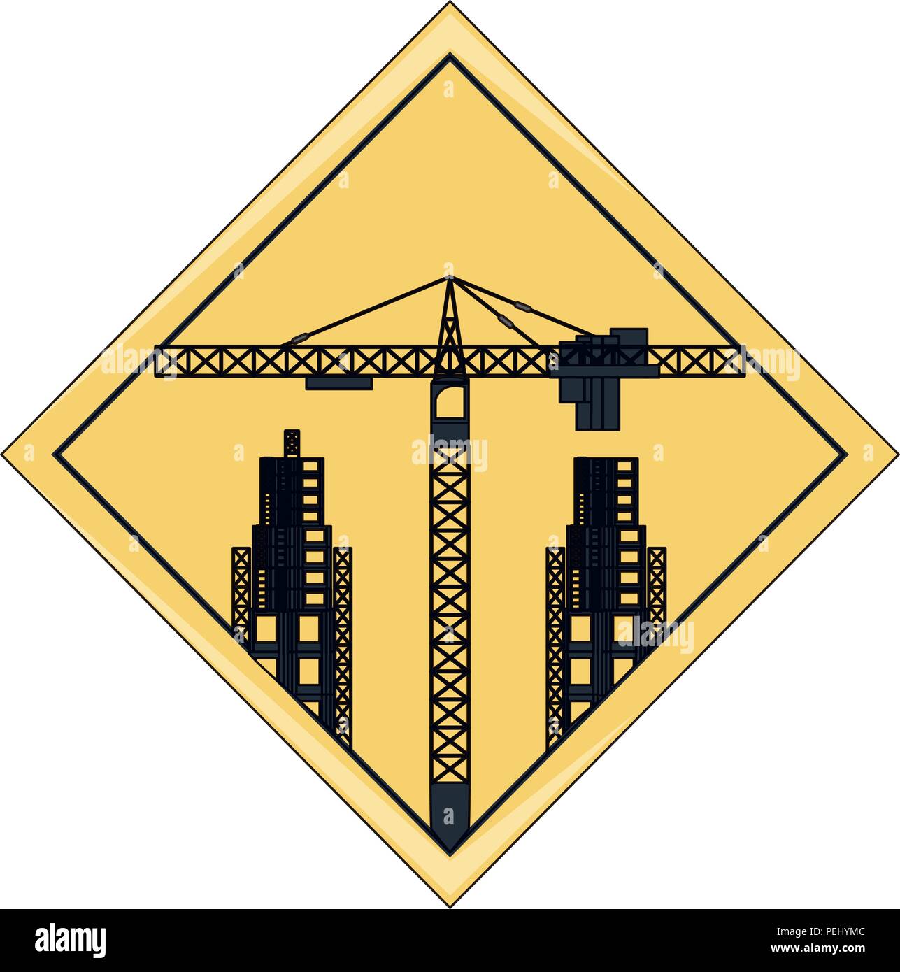 sign of under construction zone over white background, vector ...