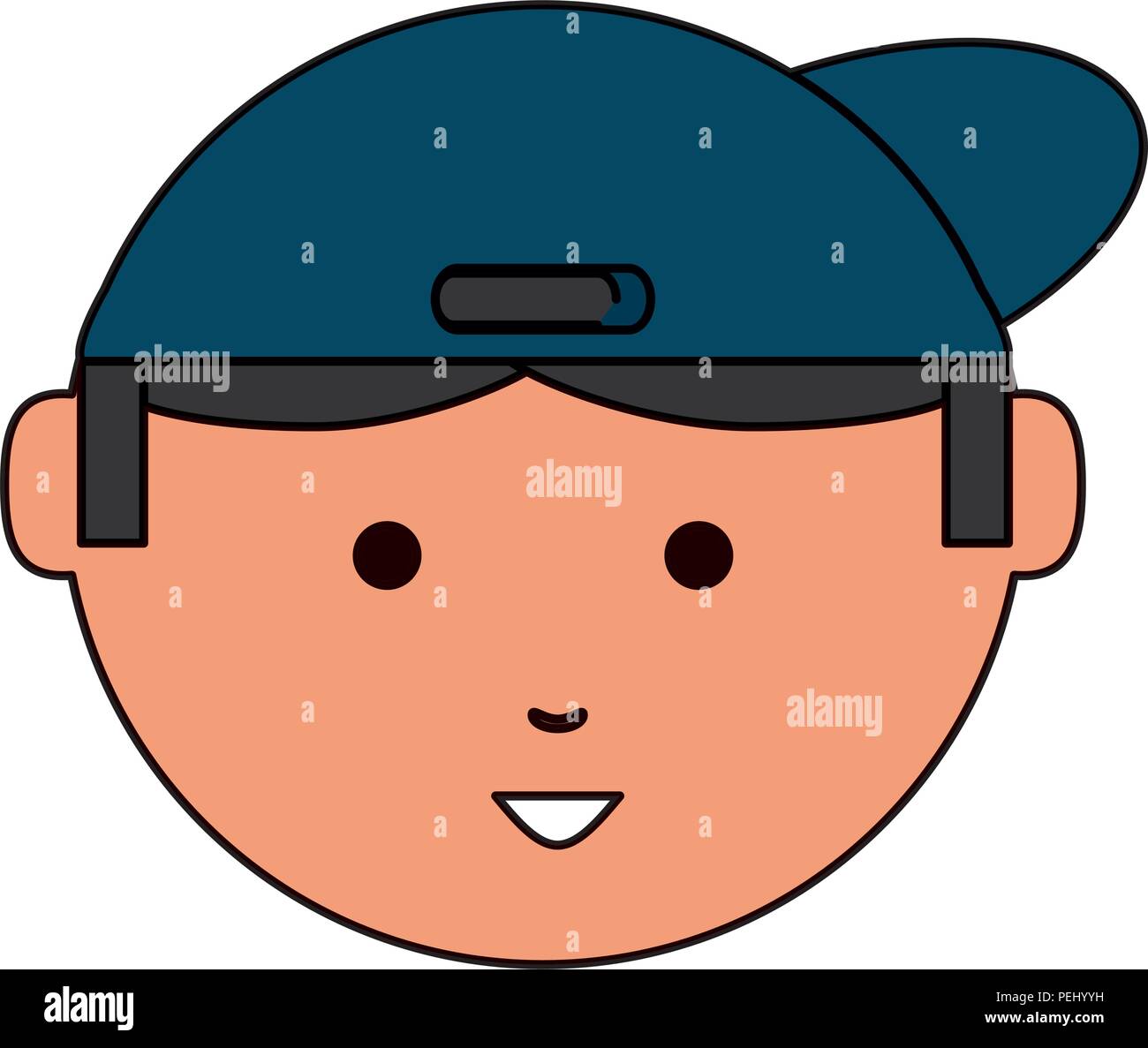 cartoon young man with cap over white background, vector illustration ...