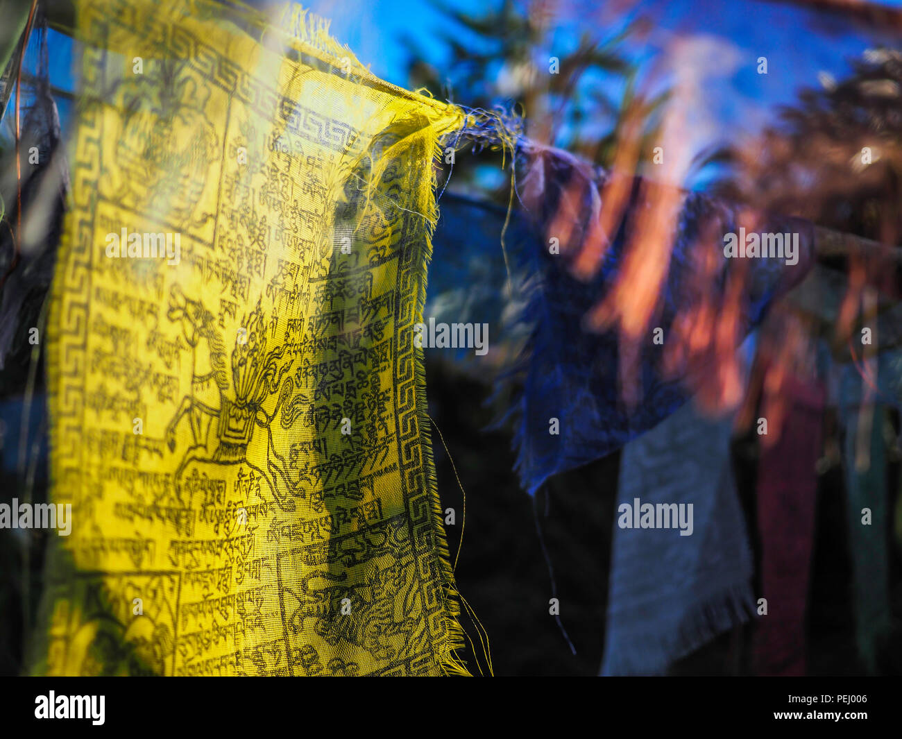 Buddhist flags hi-res stock photography and images - Alamy