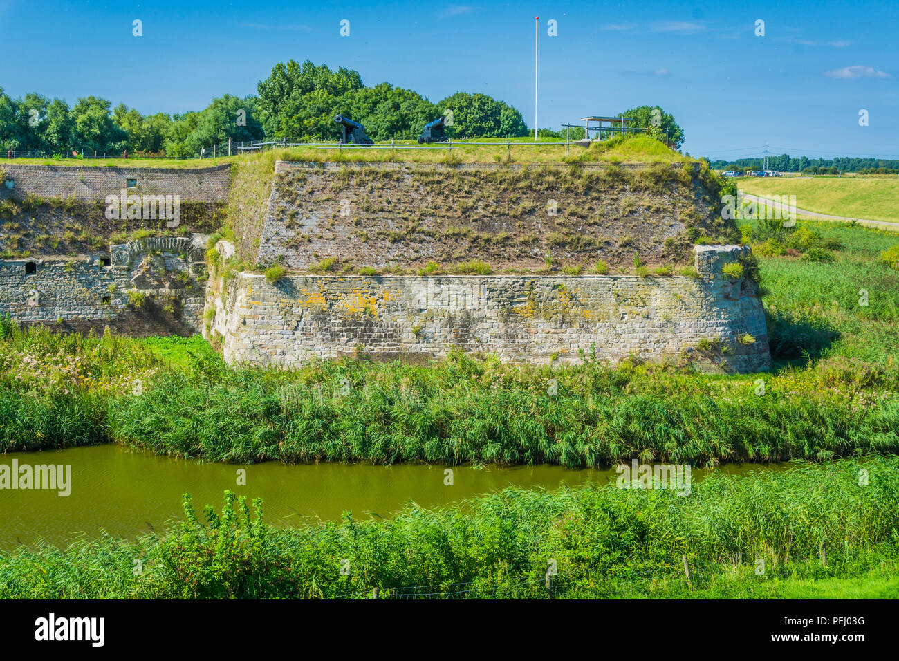 river landscape with wall Stock Photo - Alamy