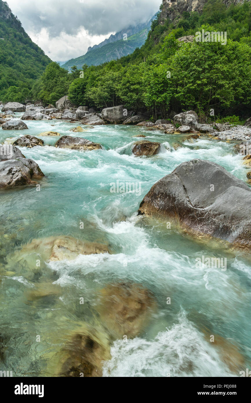 The Valbona River Valley, part of the Valbona National Park, in North ...
