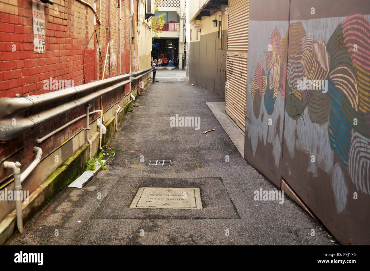 Small alley for people walking go to Hay street mall at Perth's Forrest ...
