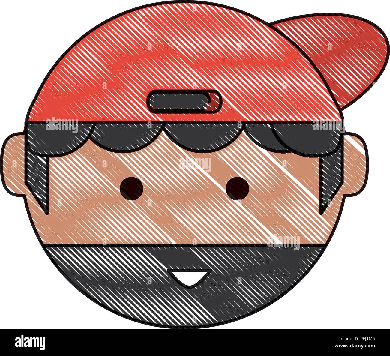 cartoon man with beard and cap over white background, vector ...