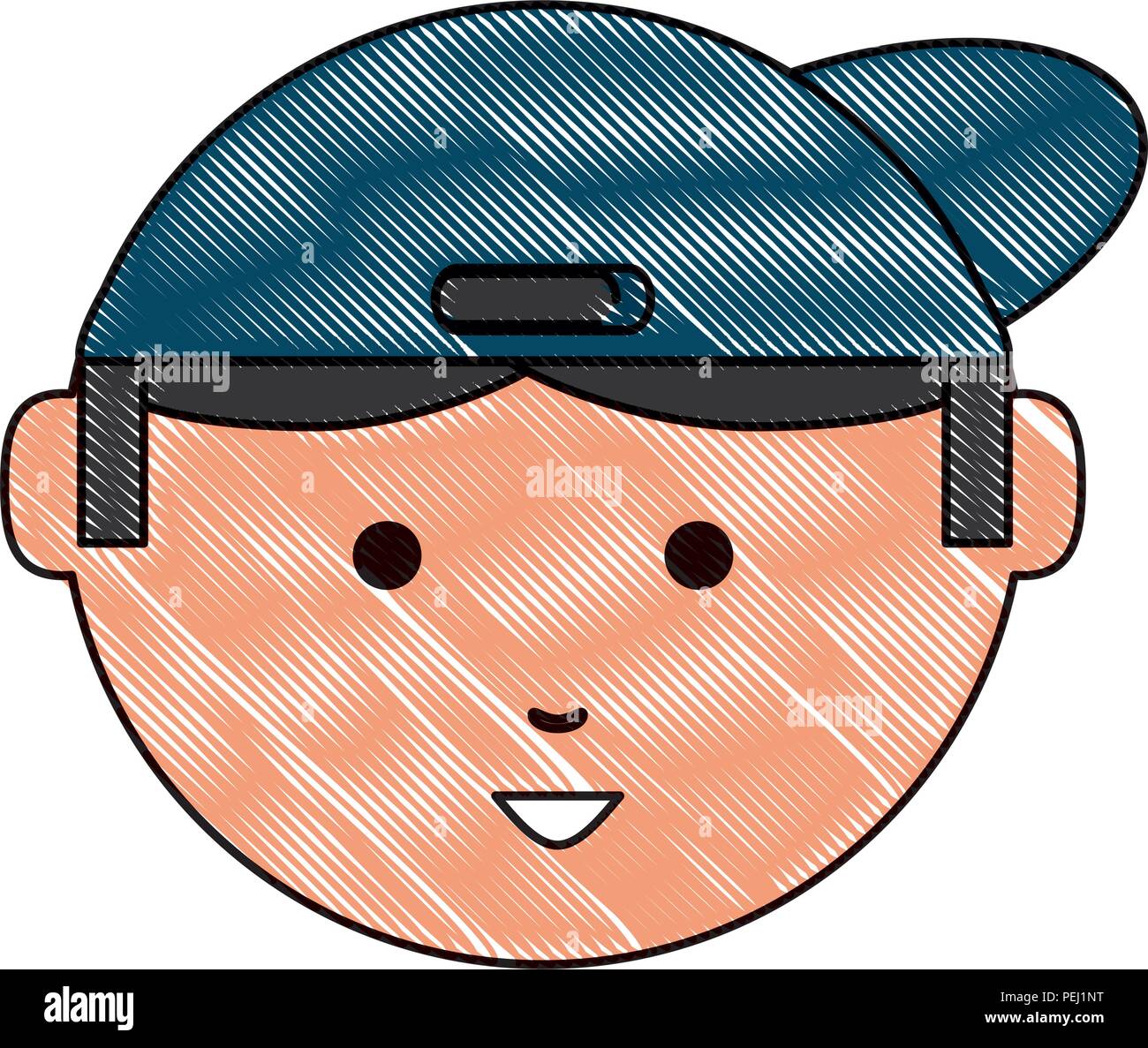 cartoon young man with cap over white background, vector illustration ...