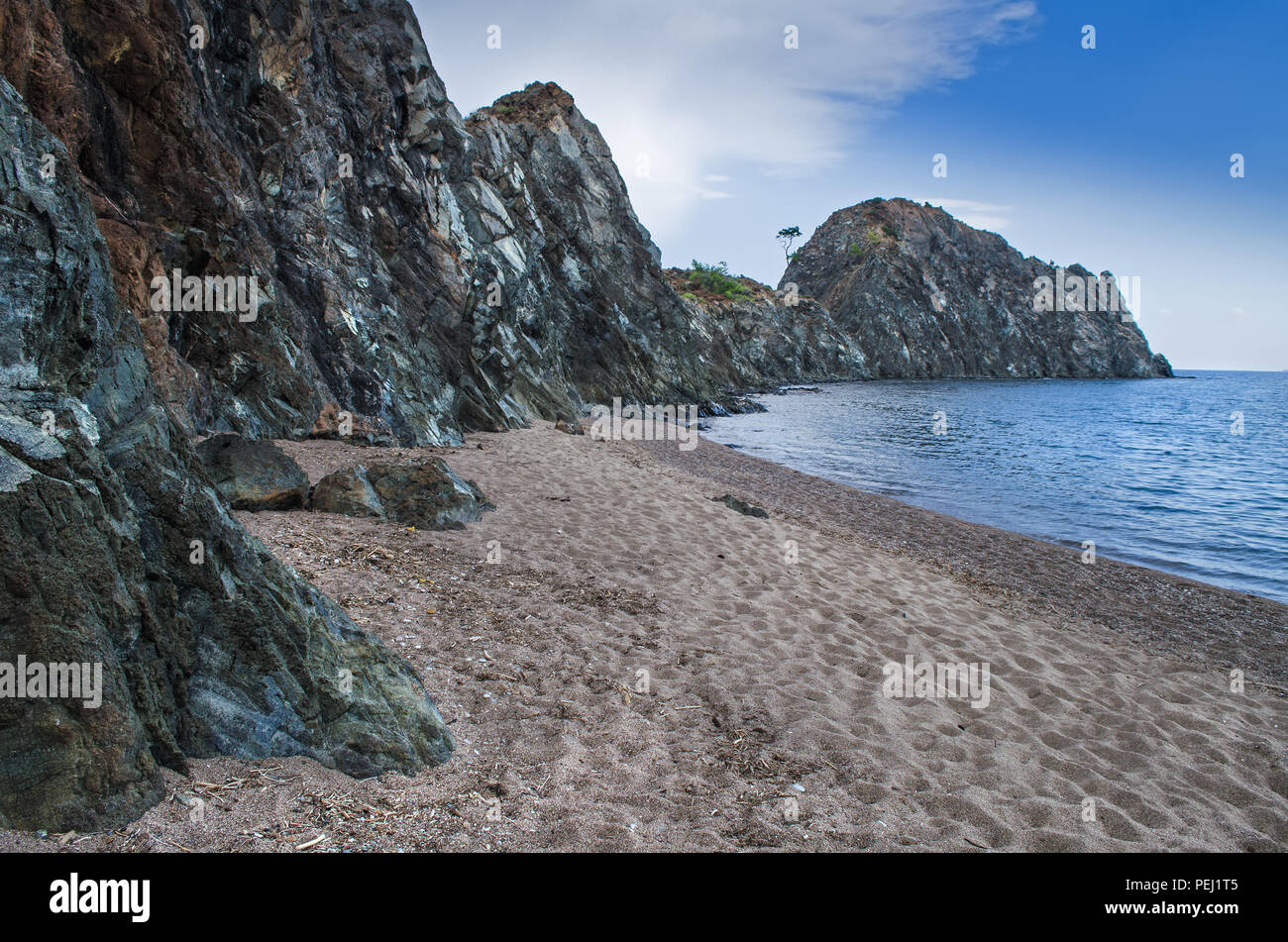 Pebble beach in Turkey on the Mediterranean coast Stock Photo - Alamy