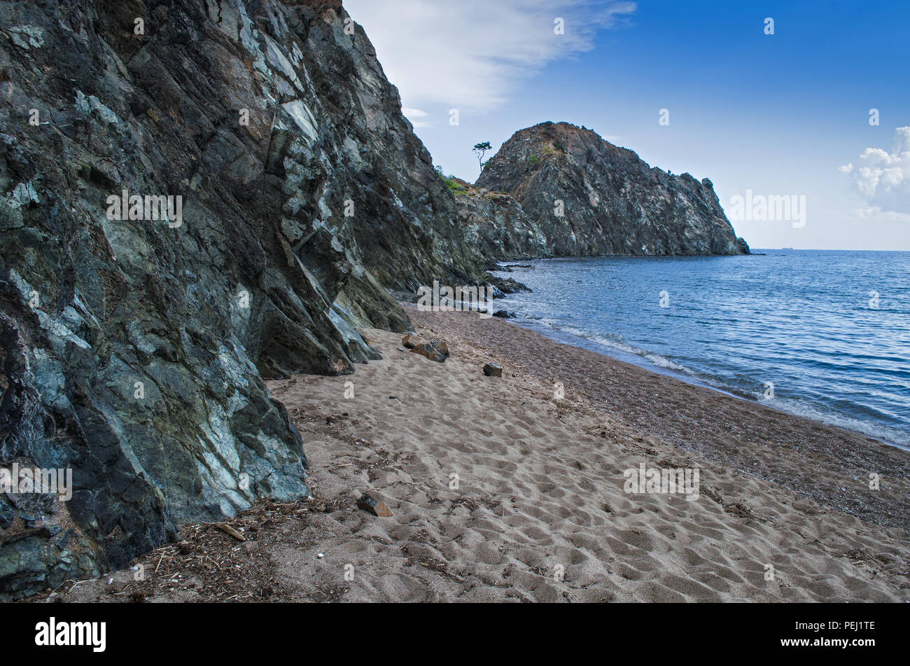 Pebble beach in Turkey on the Mediterranean coast Stock Photo - Alamy