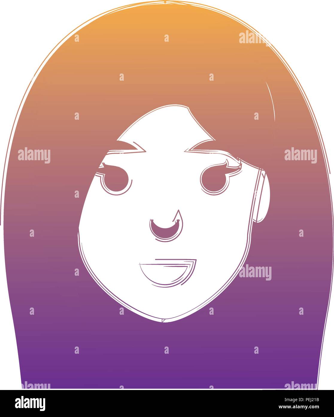 Cartoon Woman Icon Over White Background Vector Illustration Stock