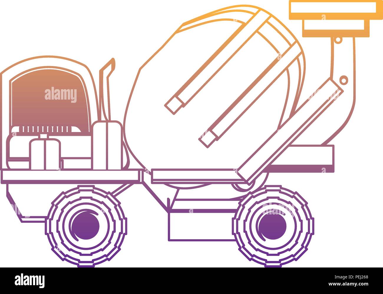 concrete mixer truck icon over white background, vector illustration ...