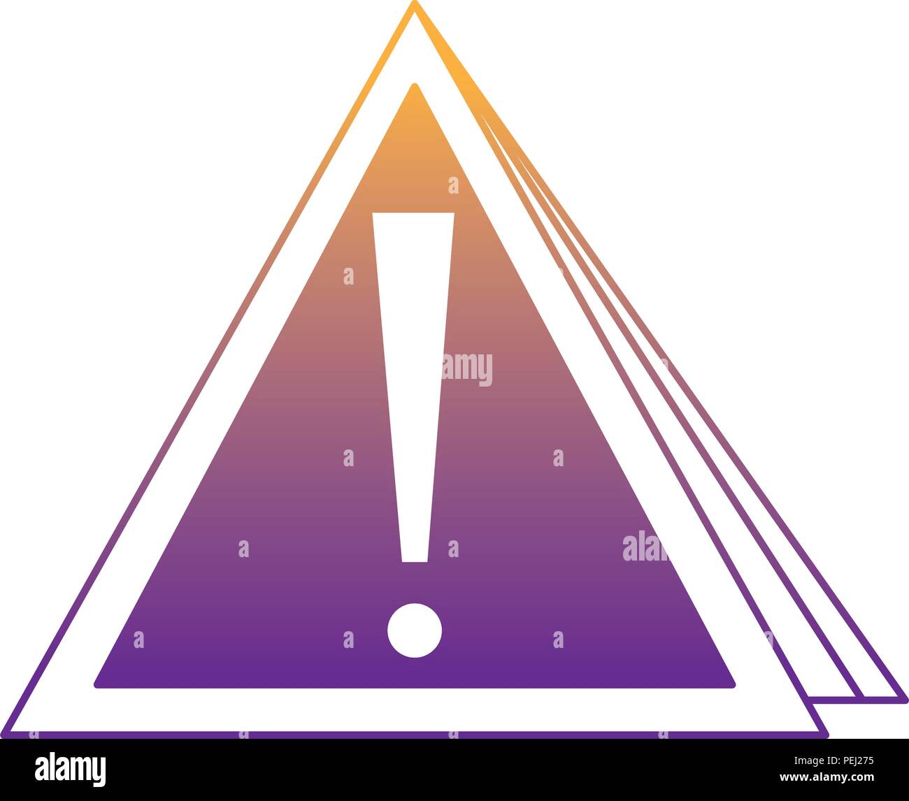 warning sign icon over white background, vector illustration Stock ...